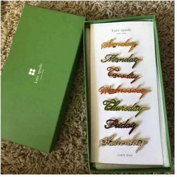 kate spade | Accessories | Kate Spade Days Of The Week Hair Clips ...